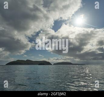 The Shiant Isles as seen from a boat on a day trip to visit them Stock ...