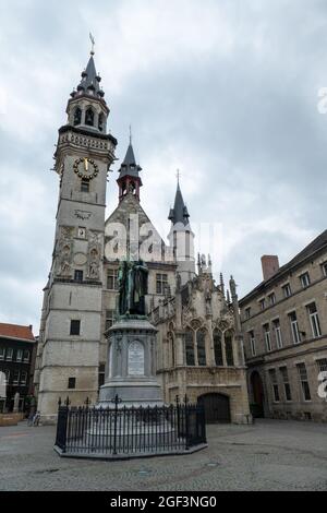 Aalst, Belgium, August 23, 2021. Aalst town hall is a neoclassical ...