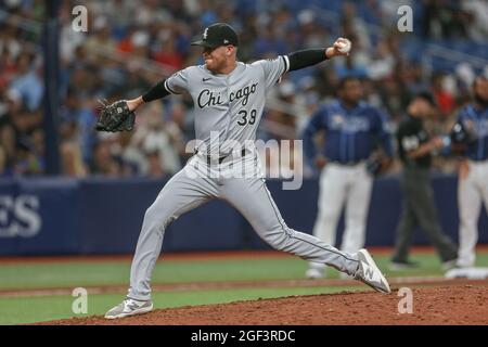 Chicago White Sox pitcher Aaron Civale delivers during the first inning ...