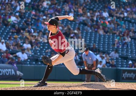 August 22 2021: Arizona pitcher Caleb Smith (31) throws a pitch during ...