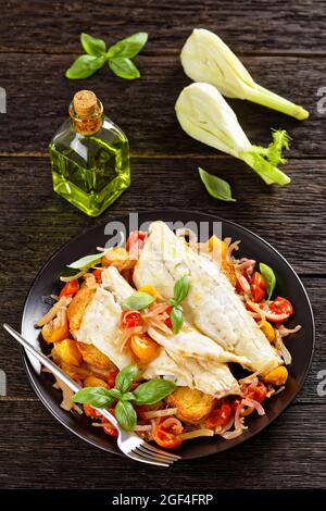Acqua Pazza, italian poached fish in a tomato and white wine based ...
