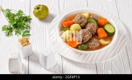 Sopa de albondigas, mexican meatball soup with potato, carrots ...