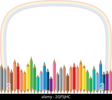 rainbow colour pencil set Stock Photo - Alamy