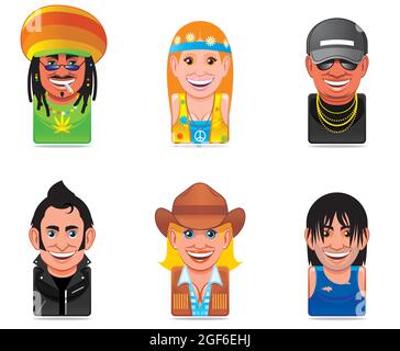 Cartoon people icons Stock Vector Image & Art - Alamy
