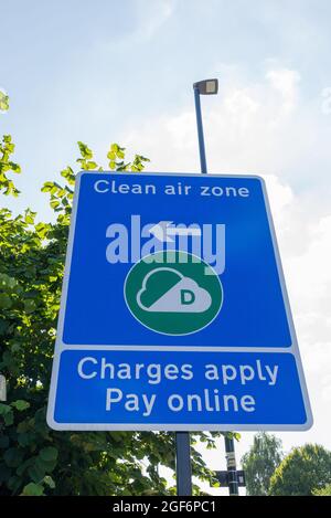 Birmingham Clean Air Zone signs installed in February 2020 before a ...
