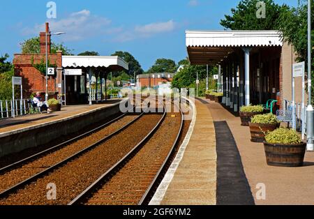 Hoveton & Wroxham railway station on the Bittern Line between Norwich ...