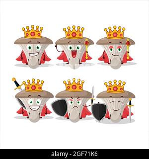 A Charismatic King champignon cartoon character wearing a gold crown ...