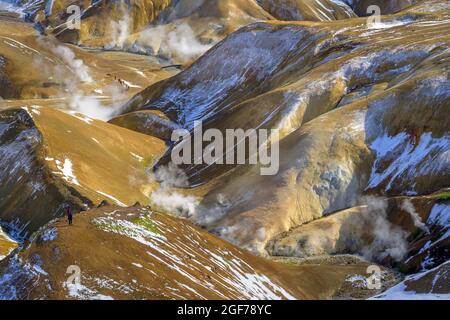 Hot spring area Hveradalir, Kerlingarfjoell, Suourland, Iceland Stock ...