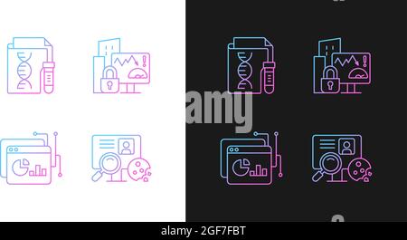 Sensitive data types light and dark theme RGB color icons set Stock ...