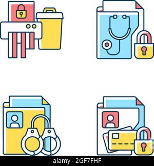 Data sensitivity RGB color icons set Stock Vector Image & Art - Alamy