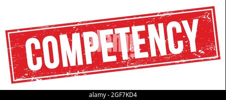 COMPETENCY, text on red rectangle stamp sign Stock Photo - Alamy