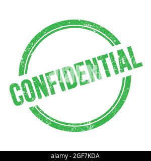 CONFIDENTIAL text on green grungy rectangle stamp sign Stock Photo - Alamy