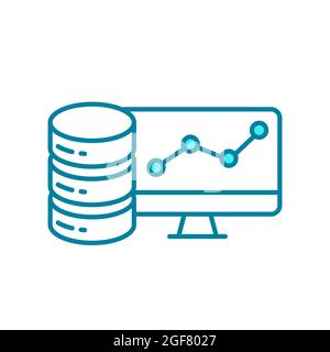 Big data framework line icon concept. Big data framework vector linear ...