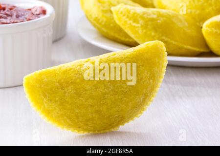 breaded fried corn, typical pastry of south america, with flour and ...