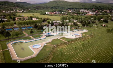 Aerial view of the recreational zone at Zemplinska sirava in Slovakia ...