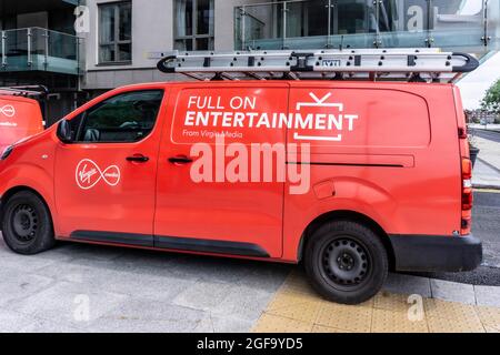 Virgin Media fibre broadband van in south London Stock Photo - Alamy
