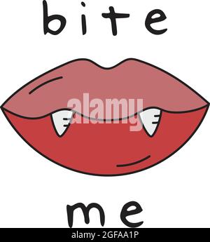 Blood bite Vampire teeth silhouette vector Stock Vector Image & Art - Alamy