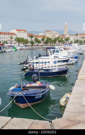 Picturesque view of Riva Promenade in Split. Split is the biggest ...
