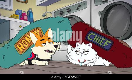 HOUSEBROKEN, from left: Tabitha (voice: Sharon Horgan), The Gray One ...