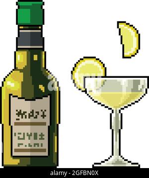 pixel art of lemonade cold drink isolated background Stock Vector Image ...