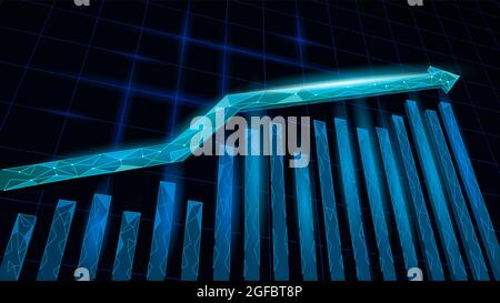 Abstract neutral business statistics chart growing graphs. Blue light ...