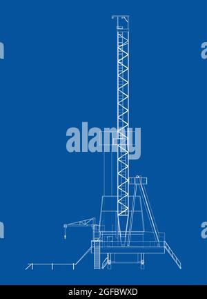 Oil rig. Orthography vector Stock Vector Image & Art - Alamy