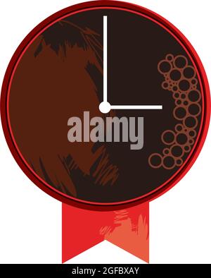 Morning coffee time. Stylized clock face made of coffee beans with an ...