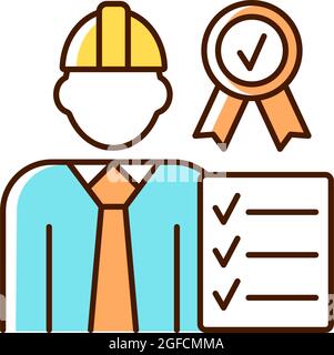 Quality control manager RGB linear icon Stock Vector Image & Art - Alamy