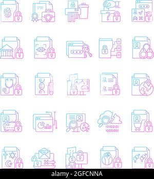 Personal sensitive data gradient icons set for dark and light mode Stock Vector Image & Art - Alamy