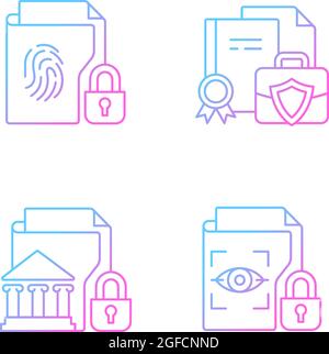 Personal sensitive data gradient icons set for dark and light mode ...