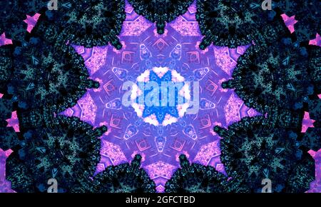 Purple White and Indigo Star Kaleidoscope Wallpaper Stock Photo - Alamy