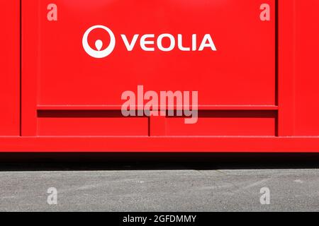 Veolia waste container. Veolia is a French transnational company with ...