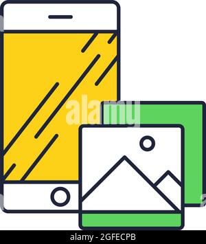 Smartphone camera interface with photo and gallery, viewfinder, and ...