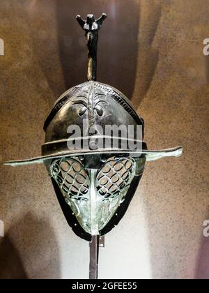Ancient Roman gladiator's helmet, Pompeii, Italy 100 AD Stock Photo - Alamy