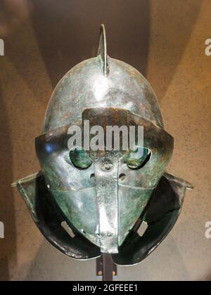 Ancient Roman gladiator's helmet, Pompeii, Italy 100 AD Stock Photo - Alamy