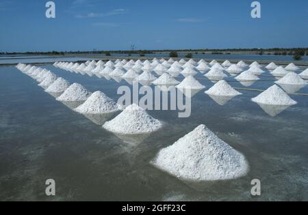 View on the salt production in the desert of Salinas Grandes, Argentina ...
