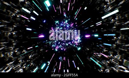 Shining Technology Pattern Neon Particles Background Stock Photo - Alamy