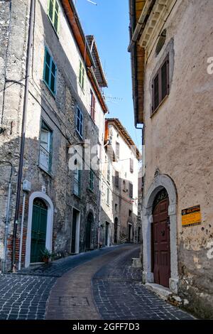 A characteristic street in Morolo, a medieval village in the province ...