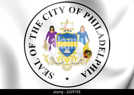 3D Seal of Philadelphia (Pennsylvania), USA. 3D Illustration Stock ...