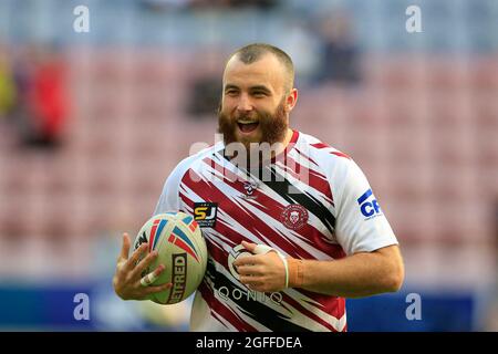 Jake Bibby (22) of Wigan Warriors in, on 3/26/2021. (Photo by Mark ...