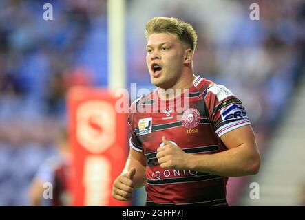 Morgan Smithies (15) of Wigan Warriors in action in, on 4/29/2021 ...