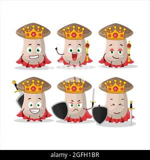 A Charismatic King champignon cartoon character wearing a gold crown ...