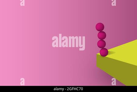 Balls Balance On table in blue color background with copy space Stock ...