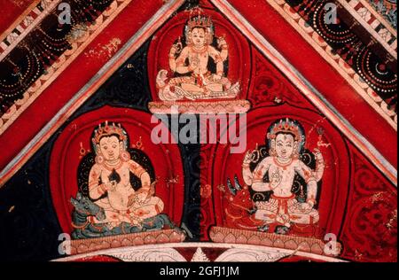 Nepal: Vishnu Mandala 1420 A.D. Painted by Jayateja, Vishnu on Ananta ...