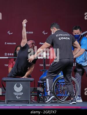 Omar Sami Hamadeh Qarada of Jordan lifts 173 kilograms in the men's 49 ...
