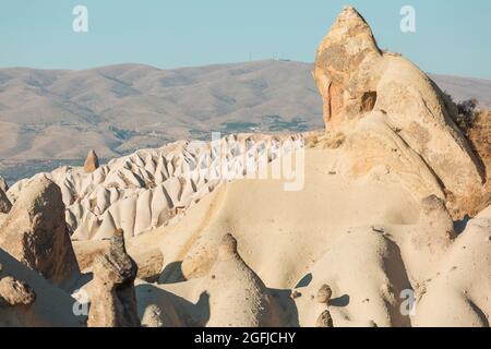 Unusual rock formation in famous Cappadocia, Turkey Stock Photo - Alamy