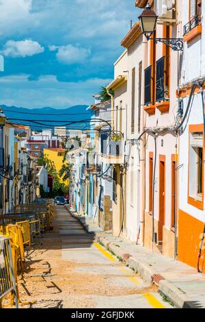 Old town of Denia city in Alicante, coastal and cultural tourist icon ...