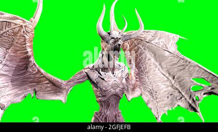 Mythical Demon monster on chromakey background 3d render Stock Photo ...