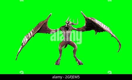 Mythical Demon monster on chromakey background 3d render Stock Photo ...