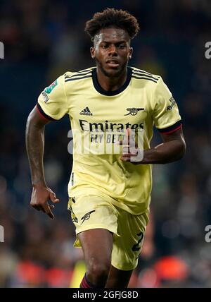 West Bromwich, England, 25th August 2021. Nuno Tavares of Arsenal ...